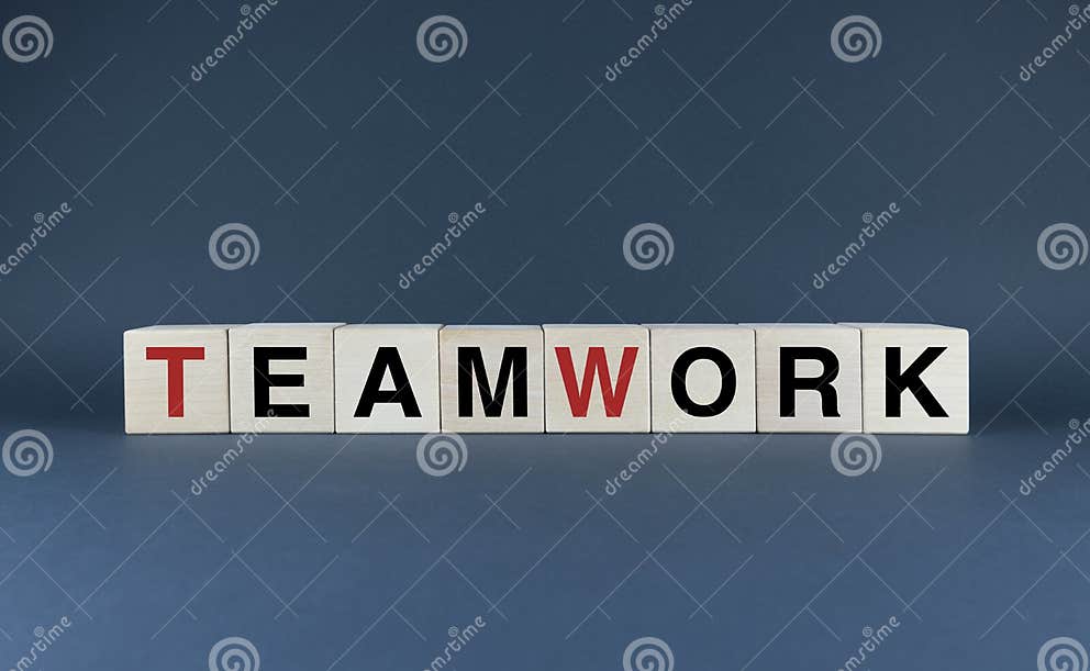 Cubes Form the Word Teamwork. Business Teamwork Concept Stock Image ...