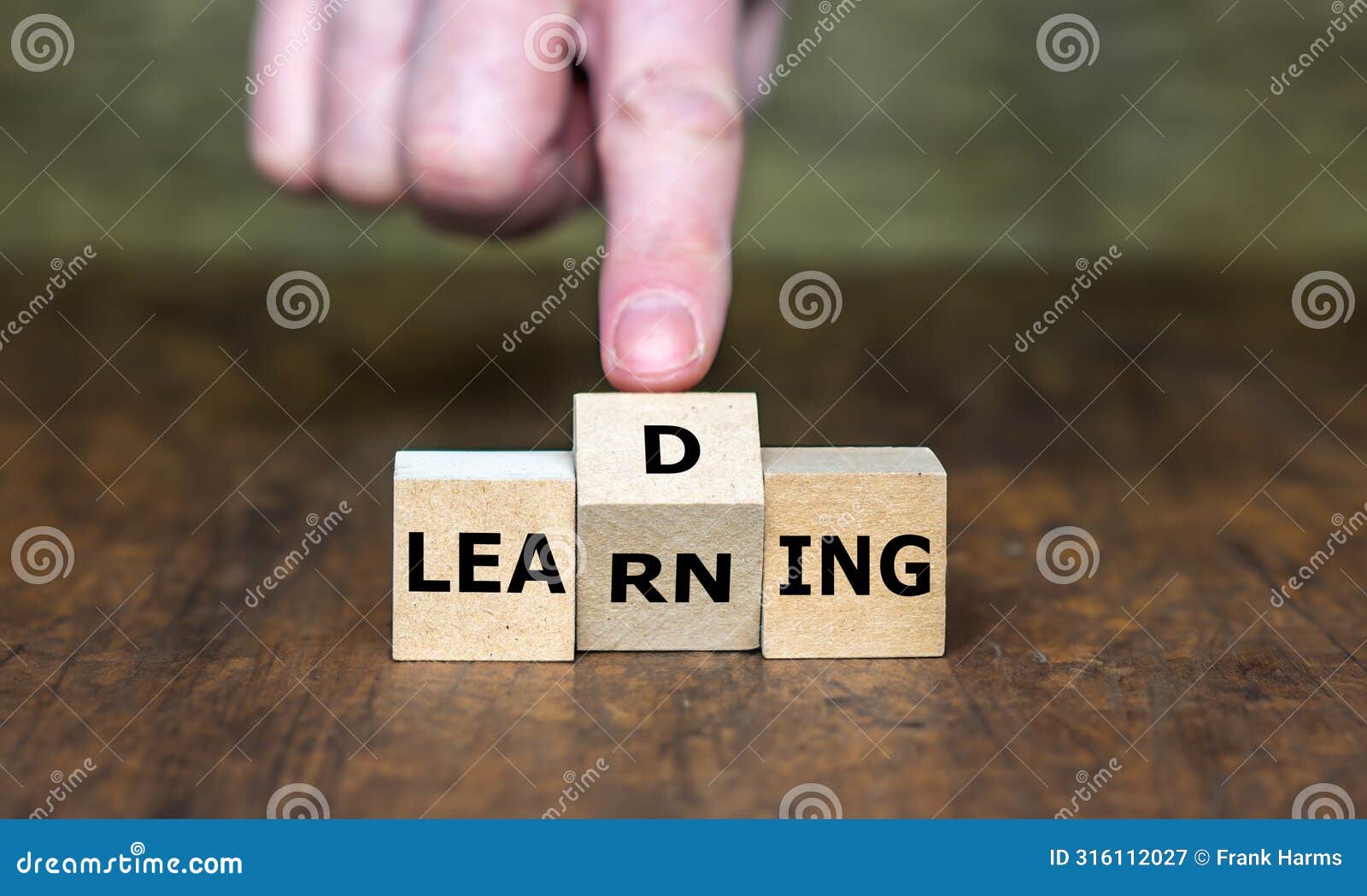 Cubes Form the Words Learning and Leading. Stock Image - Image of ...