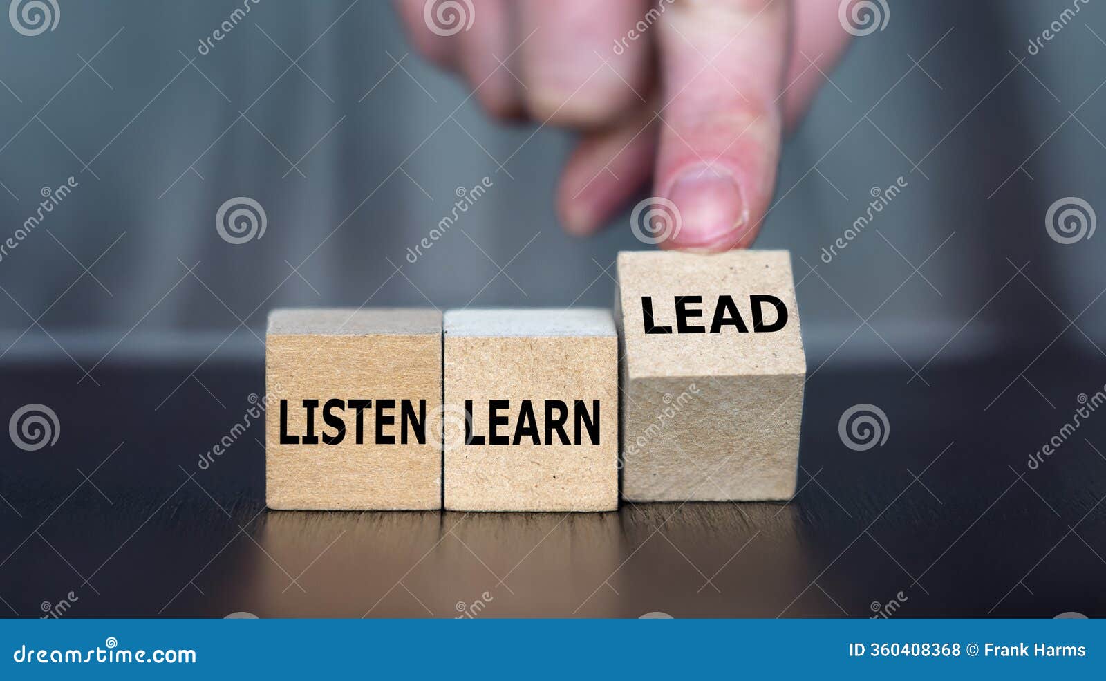 Cubes Form the Words Listen, Learn and Lead. Stock Photo - Image of ...