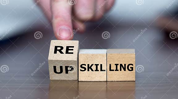 Cubes Form the Words Reskilling and Upskilling. Stock Photo - Image of ...