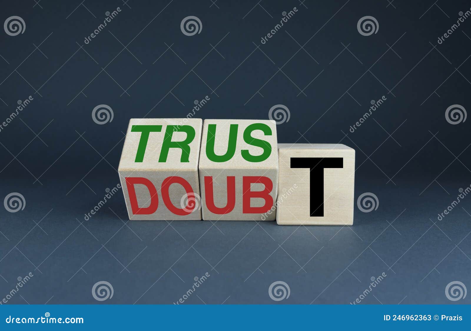 Cubes Form the Words Trust or Doubt. Concept in Business and Lifestyle ...