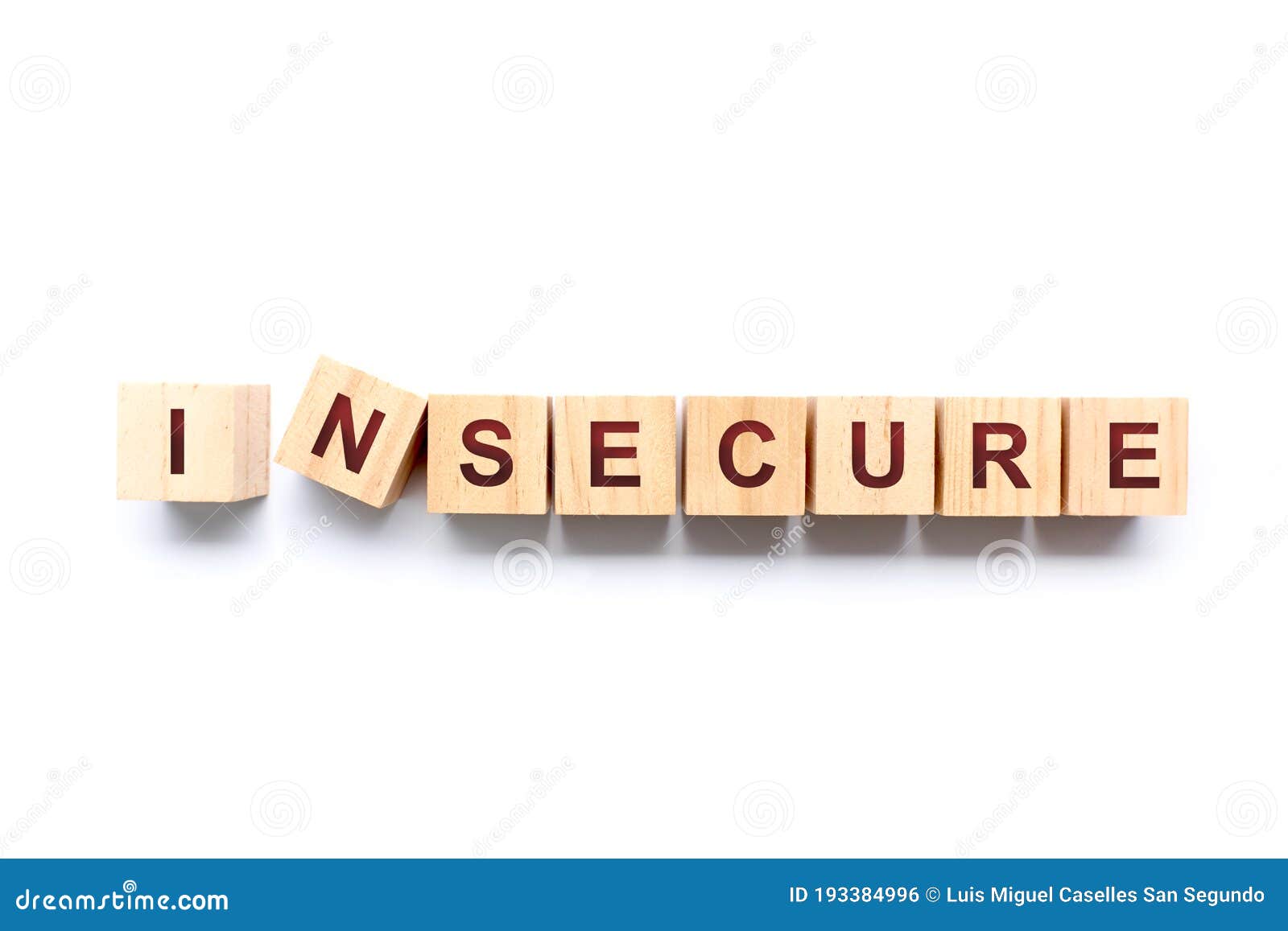 Cubes Forming the Word INSECURE Stock Photo - Image of assurance ...