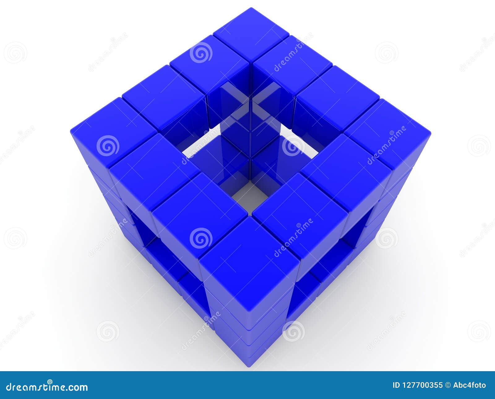 Cubes Frame Design in Blue Color Stock Illustration - Illustration of ...