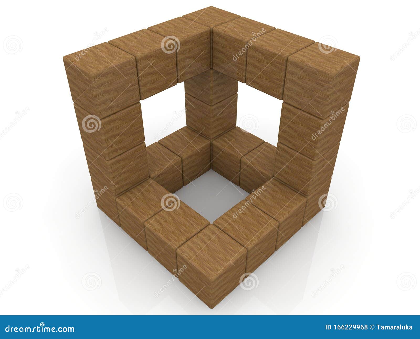 Cubes Frame Design In Wood Stock Photo | CartoonDealer.com #166229968