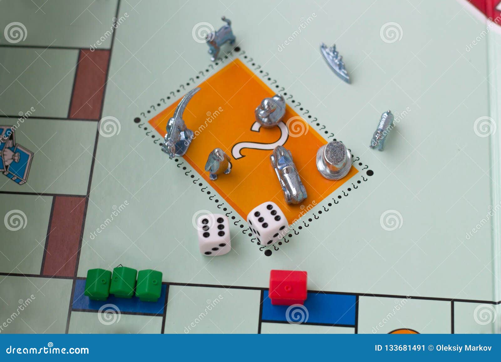 Cubes with the Game Monopoly on the Table Editorial Photo - Image of ...