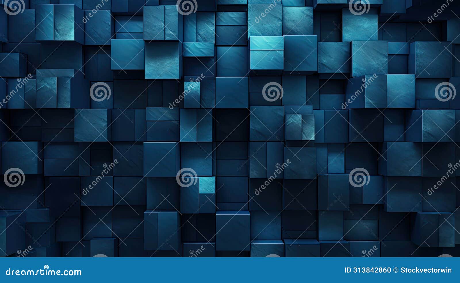 Cubes Geometric Blue Texture Stock Illustration - Illustration of blue ...