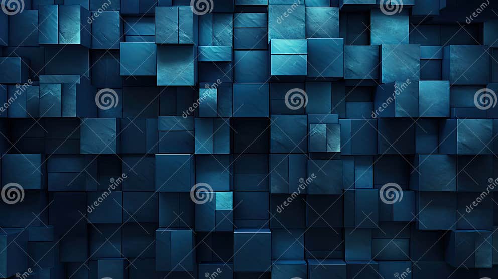Cubes Geometric Blue Texture Stock Illustration - Illustration of blue ...