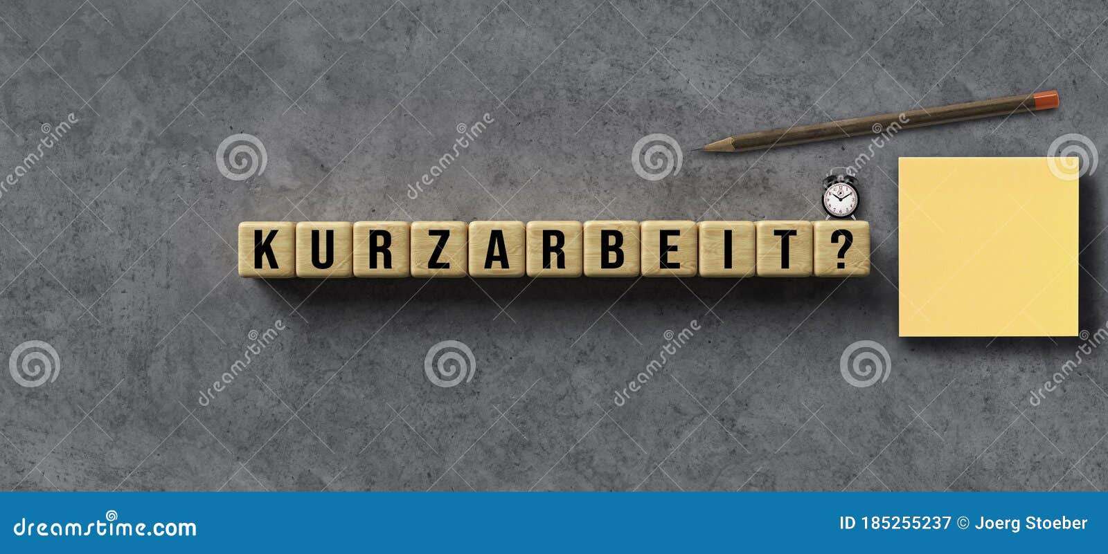 Cubes with the German Text for SHORT TIME WORK Stock Illustration ...