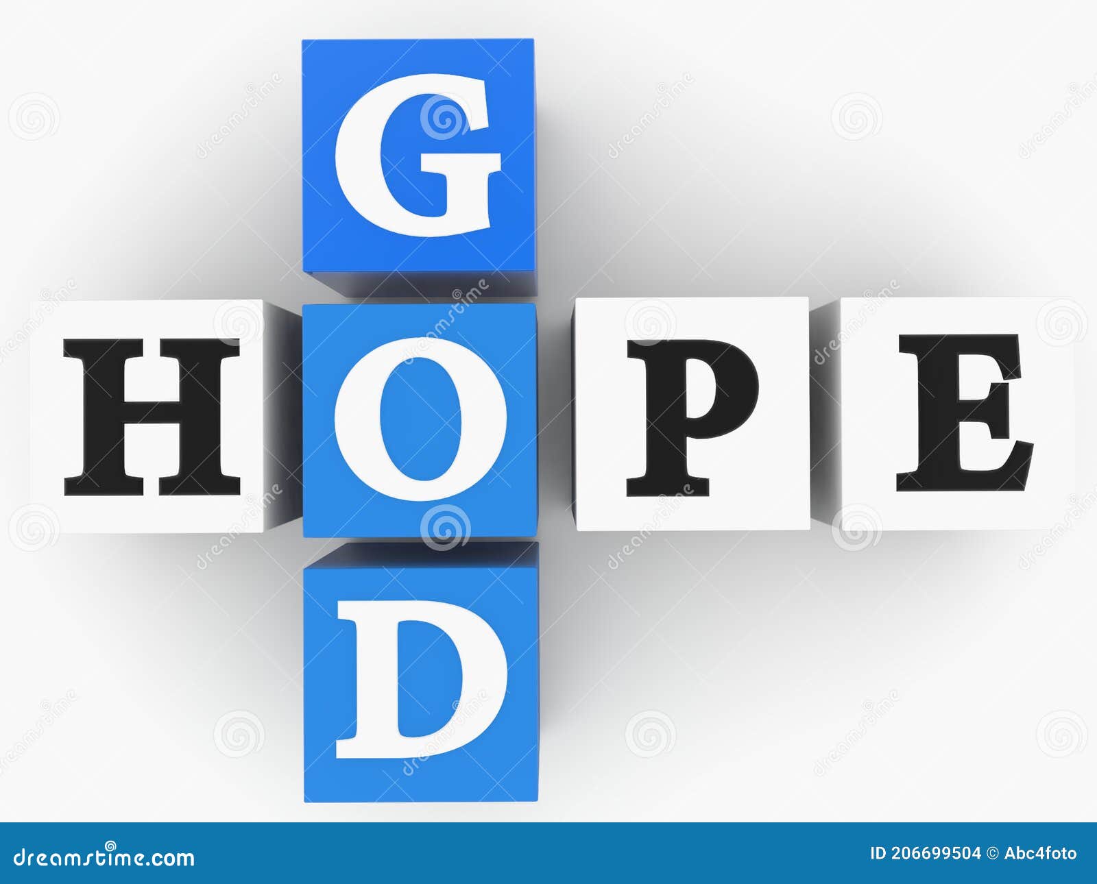 Cubes with God Hope Concept Stock Illustration - Illustration of high ...