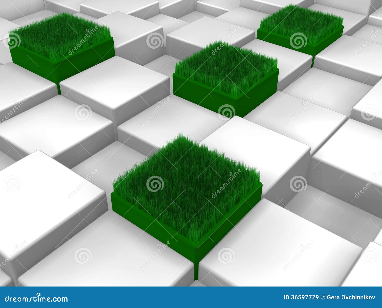 Cubes with grass stock illustration. Illustration of color - 36597729