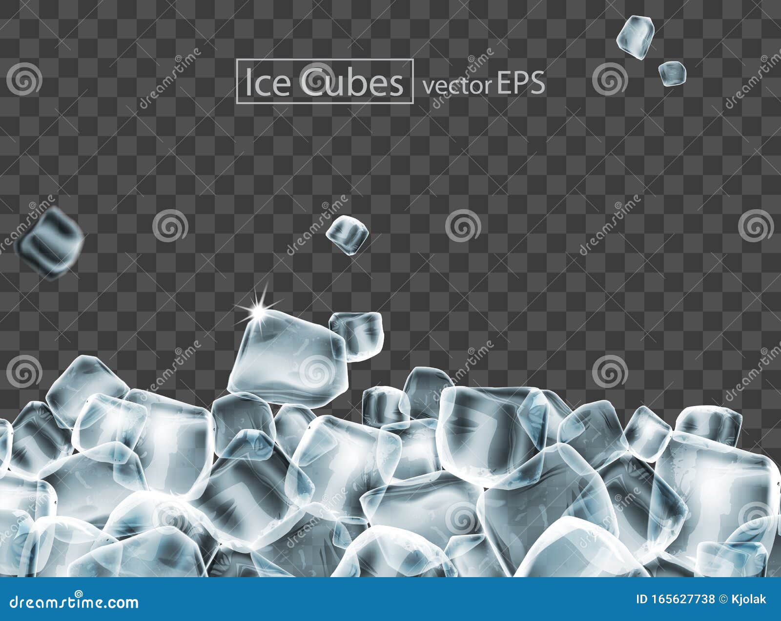 Cubes of Ice with the Effect of Transparency. Highly Realistic ...