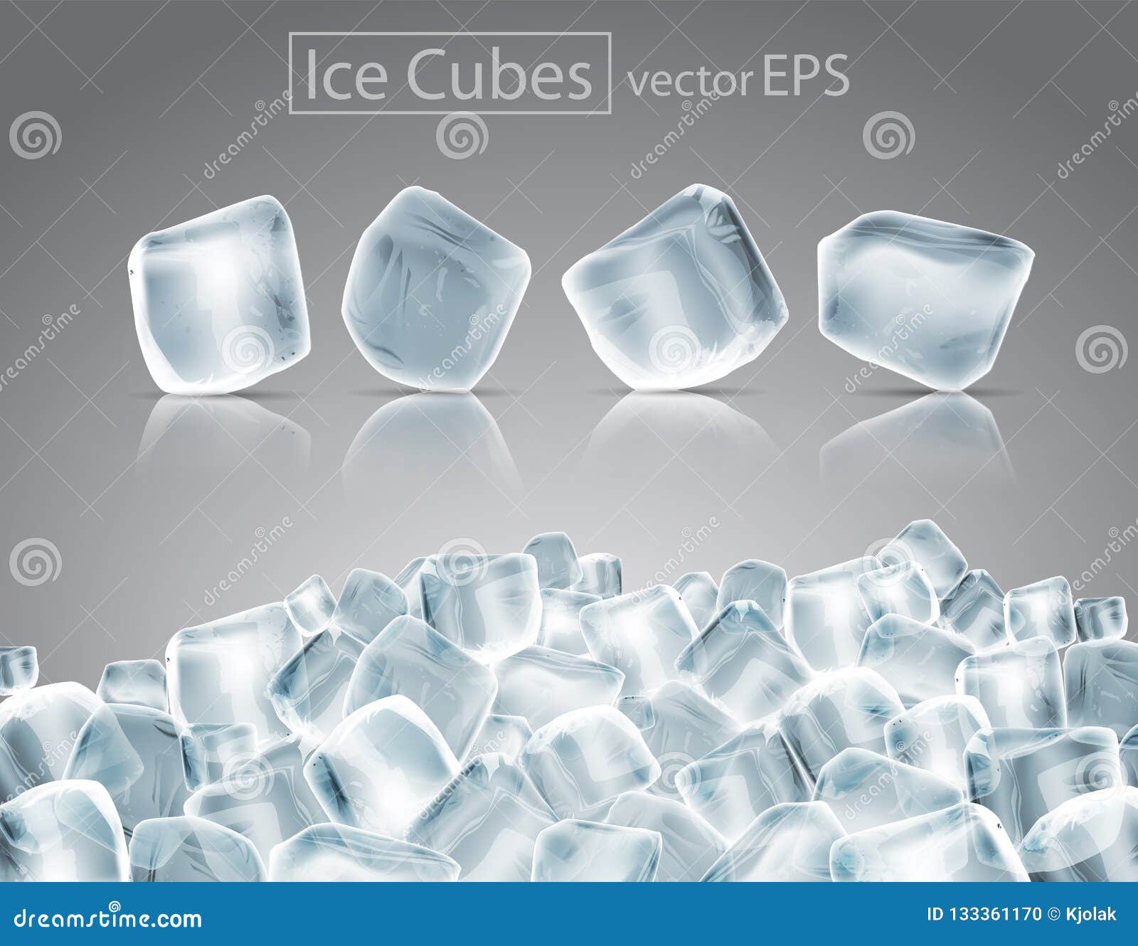 Cubes of Ice with the Effect of Transparency and Reflection. Highly ...