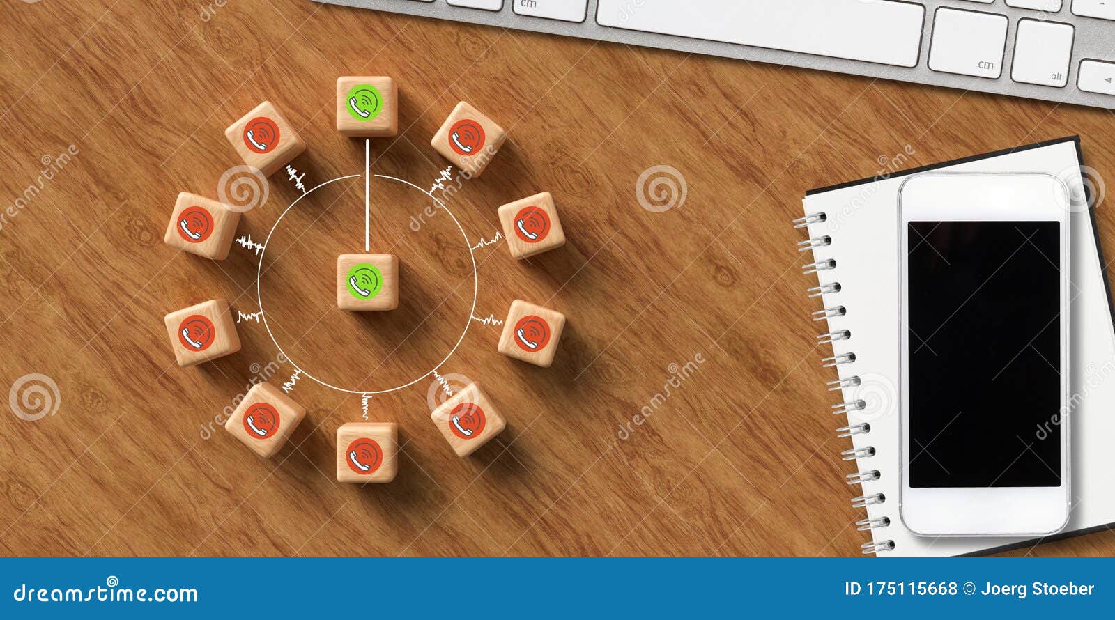 Cubes with Icons Symbolizing a Call Center Stock Photo - Image of ...
