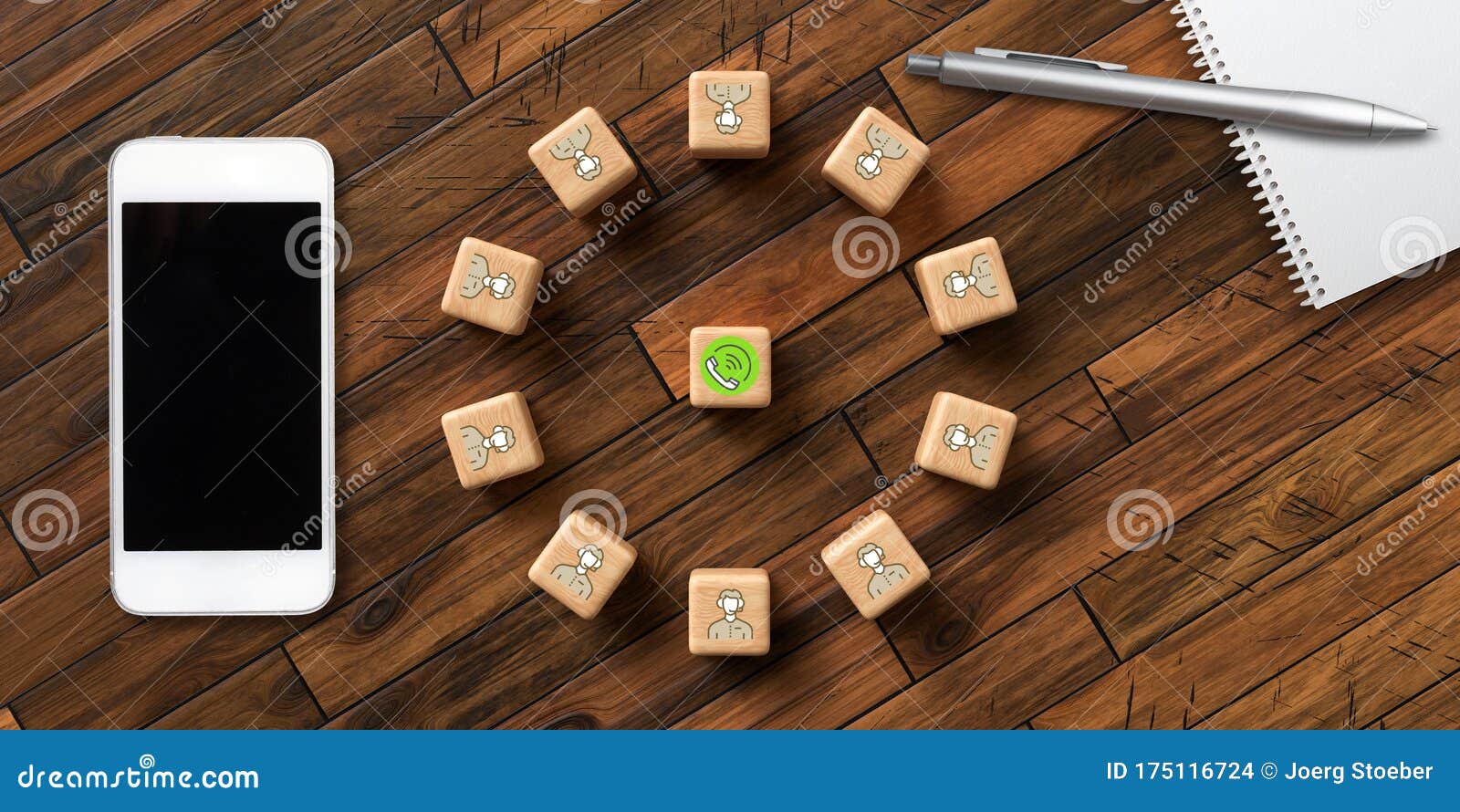 Cubes with Icons Symbolizing a Call Center Stock Photo - Image of ...