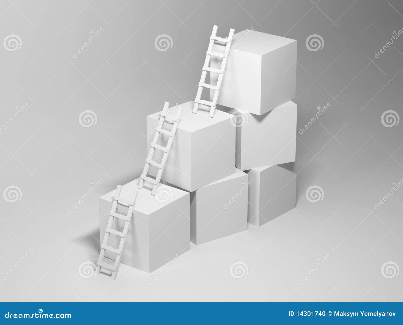Cubes with ladders stock illustration. Illustration of dimensional ...