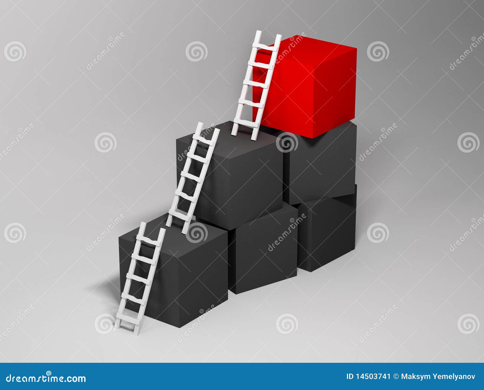 Cubes with ladders stock illustration. Illustration of isolated - 14503741