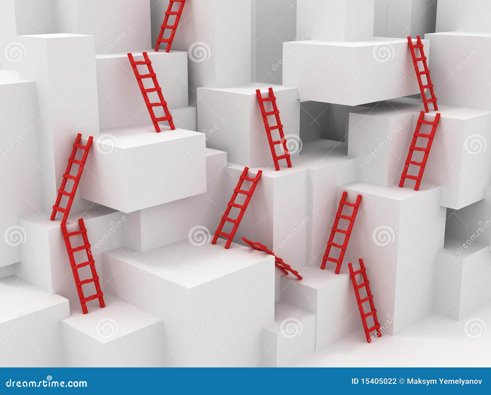 Cubes with ladders stock illustration. Illustration of abstract - 15405022