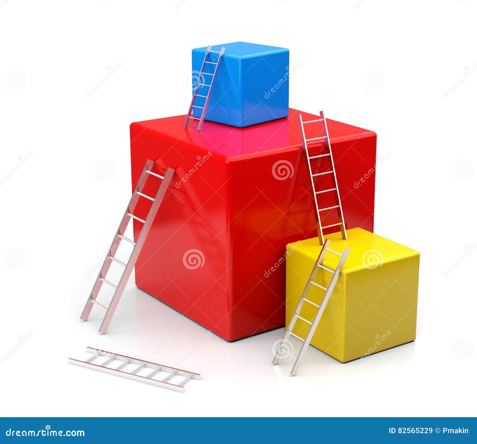 Cubes and ladders stock illustration. Illustration of metall - 82565229