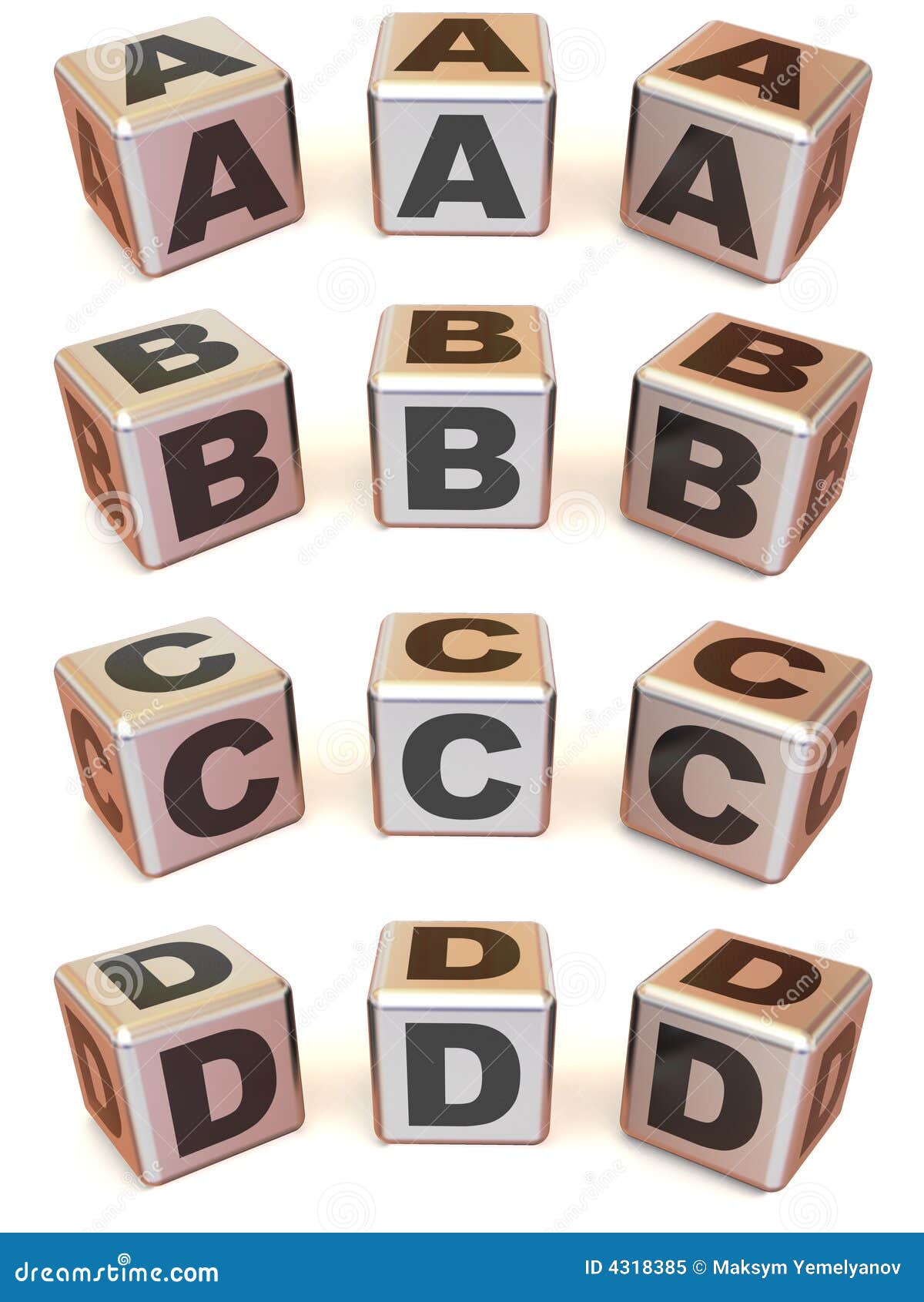 Cubes with letters stock illustration. Illustration of single - 4318385