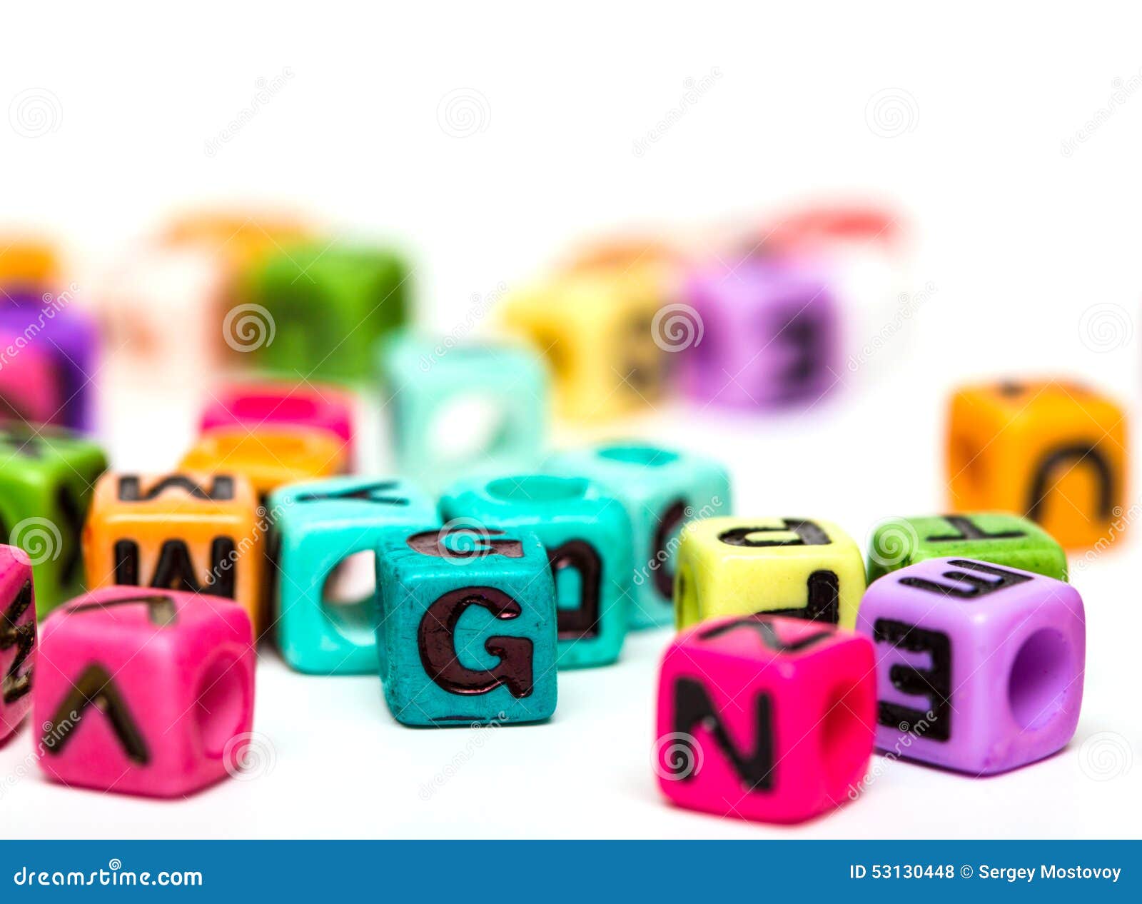 Cubes with letters stock photo. Image of isolated, letters - 53130448
