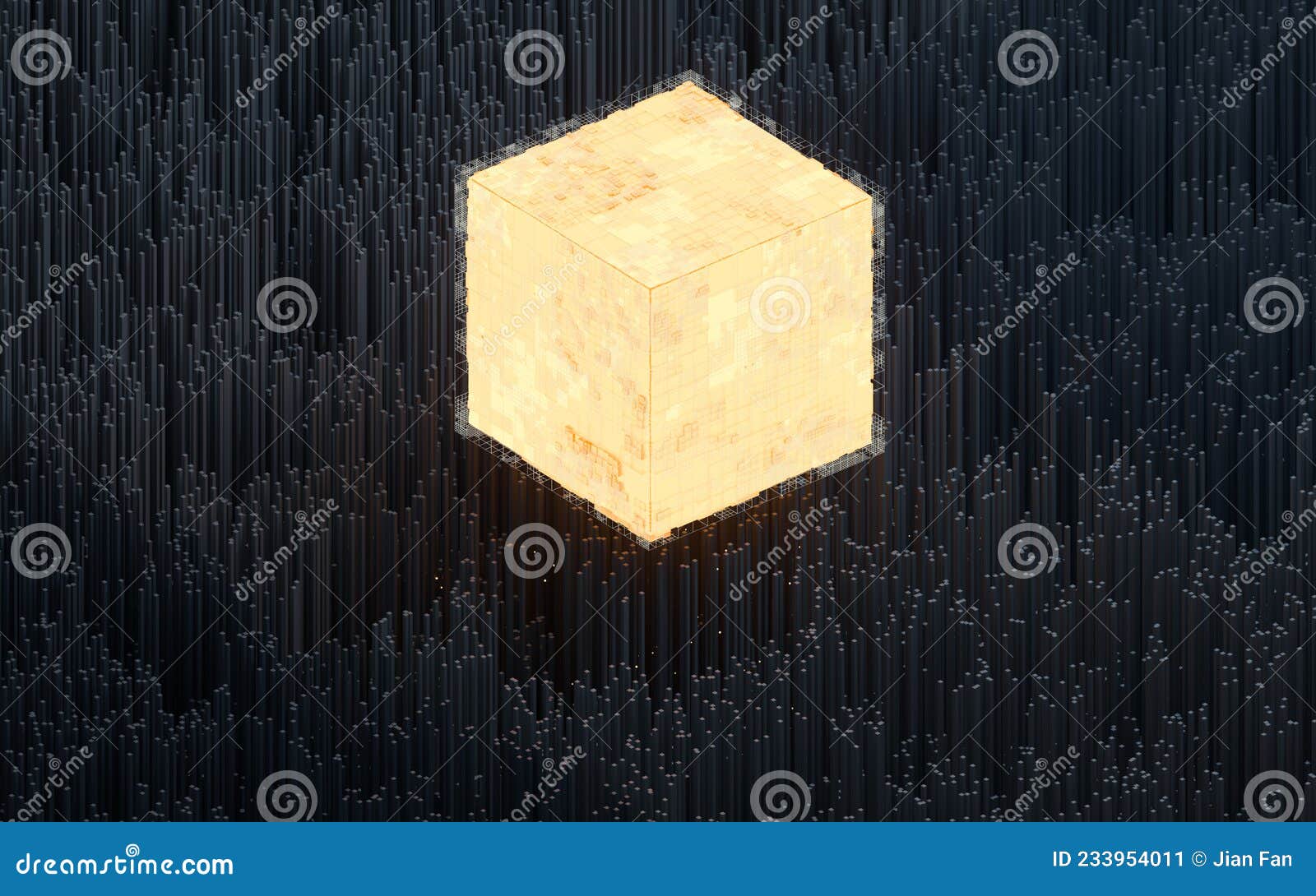 Cubes and Materials, Circuits and Lines, 3d Rendering Stock ...