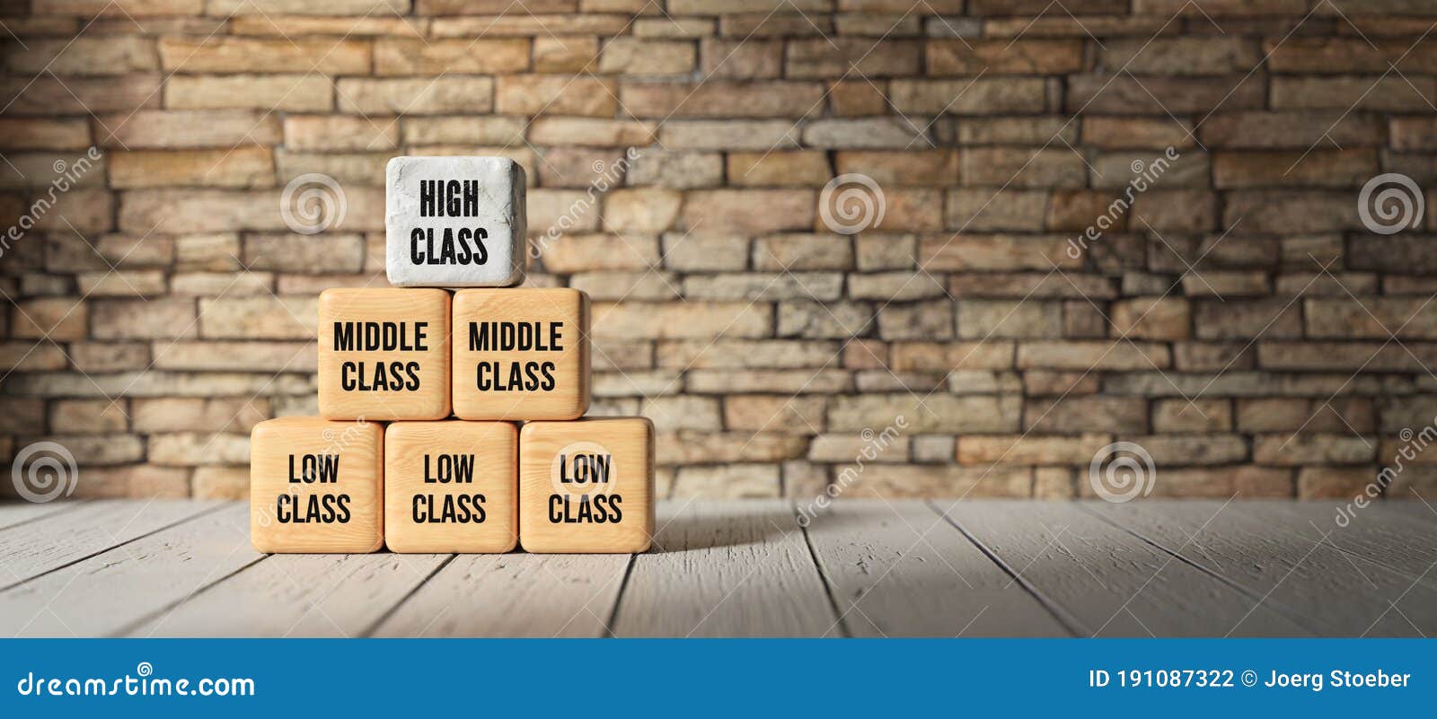 Cubes with Message HIGH CLASS, MIDDLE CLASS, LOW CLASS Stock Photo ...