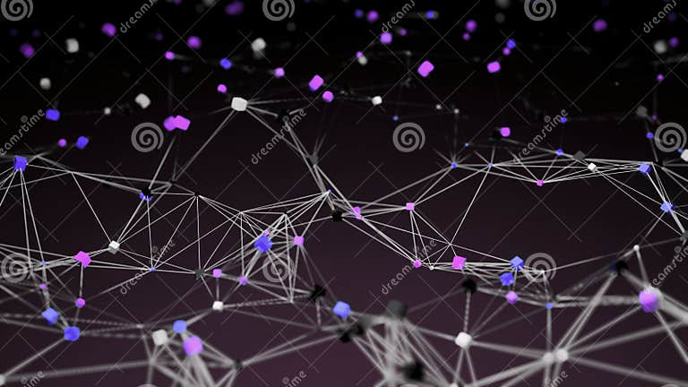Cubes Move in Waves in Chain. Design. Chains Moving in Waves with 3d ...