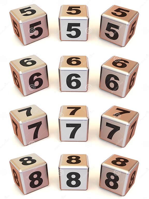 Cubes with numbers stock illustration. Illustration of three - 4384582