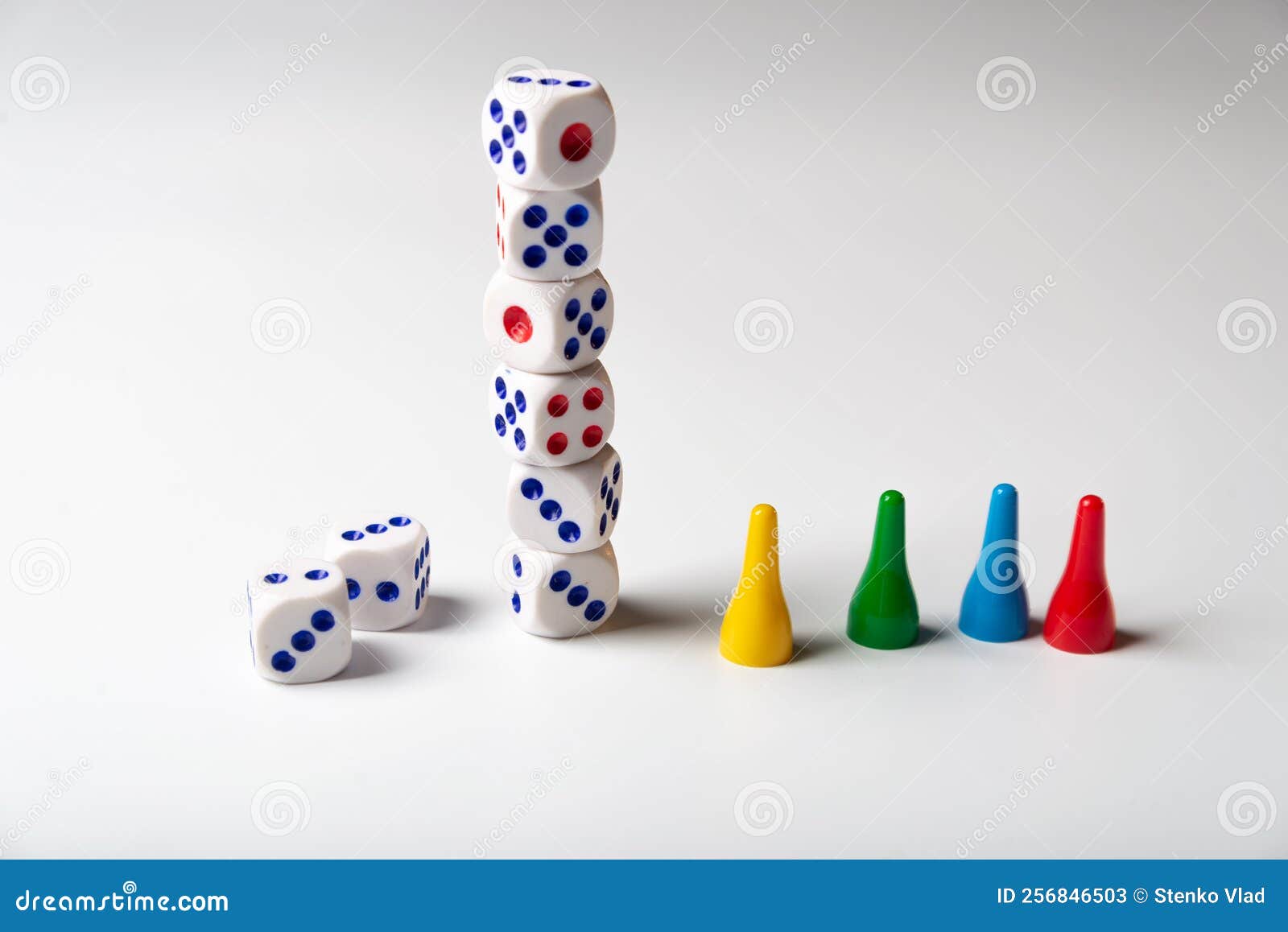 Cubes with Numbers for Board Games and Figures for Games Stock Image ...