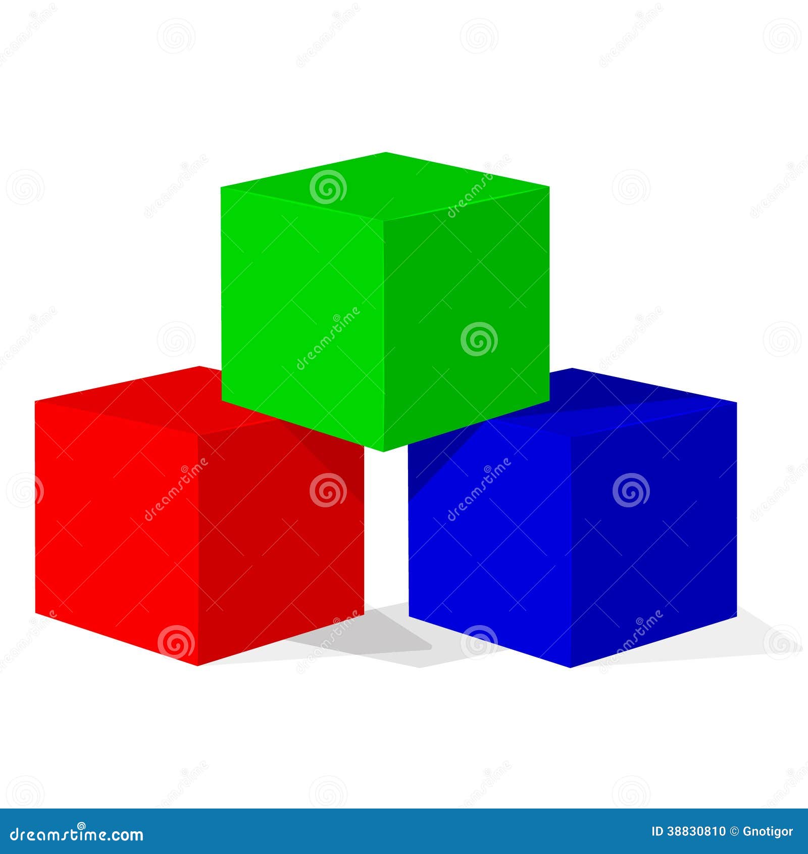 Cubes Of Primary Colors Vector Illustration | CartoonDealer.com #38830810