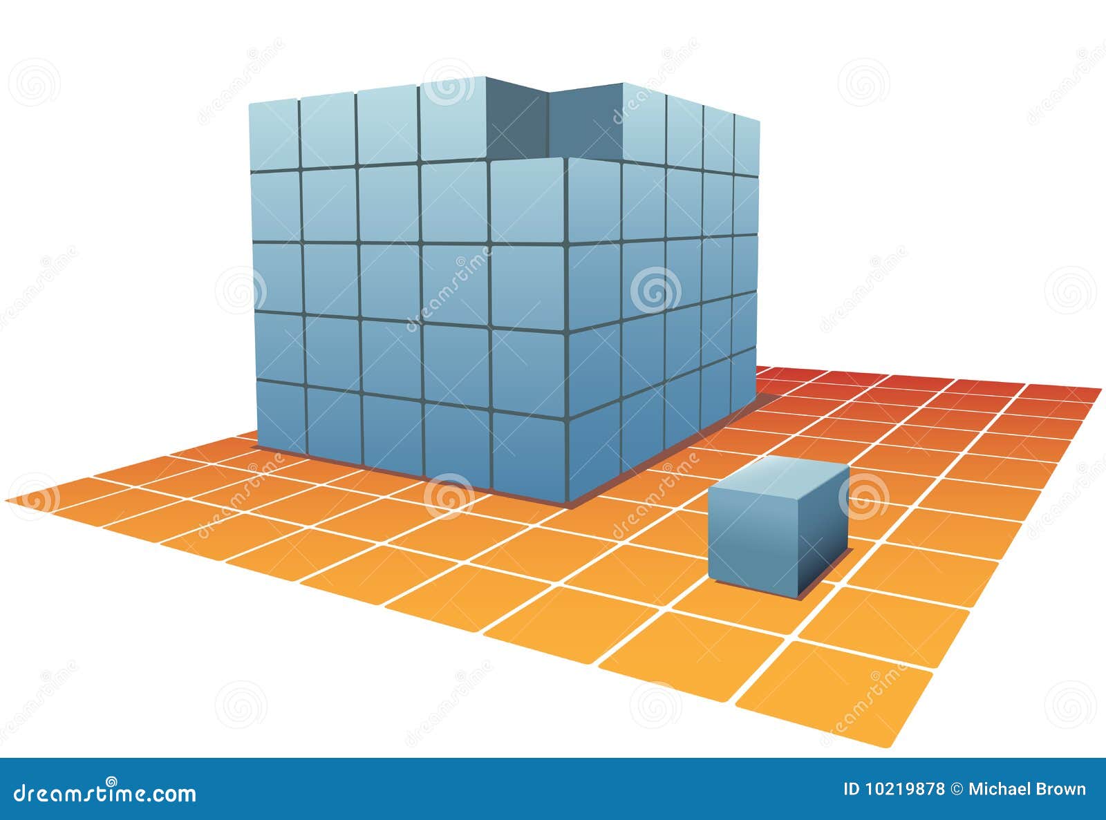 Cubes Puzzle Box Stacks on Grid Floor Stock Vector - Illustration of ...