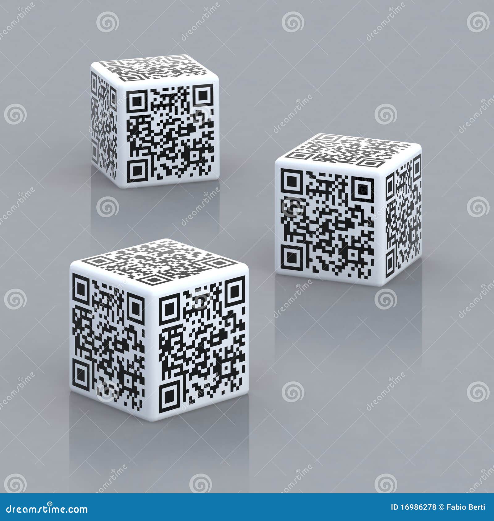 Cubes with qr code stock illustration. Illustration of data - 16986278