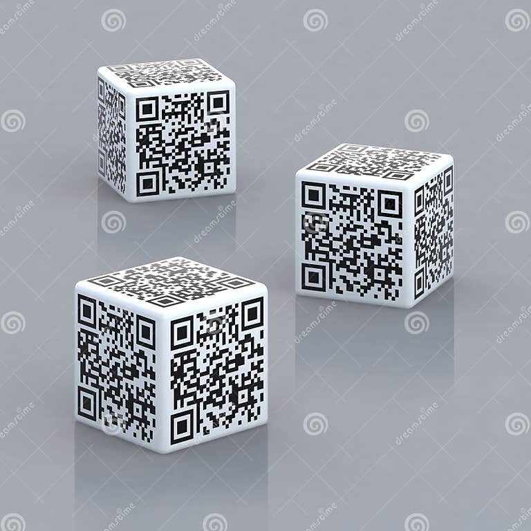 Cubes with qr code stock illustration. Illustration of data - 16986278
