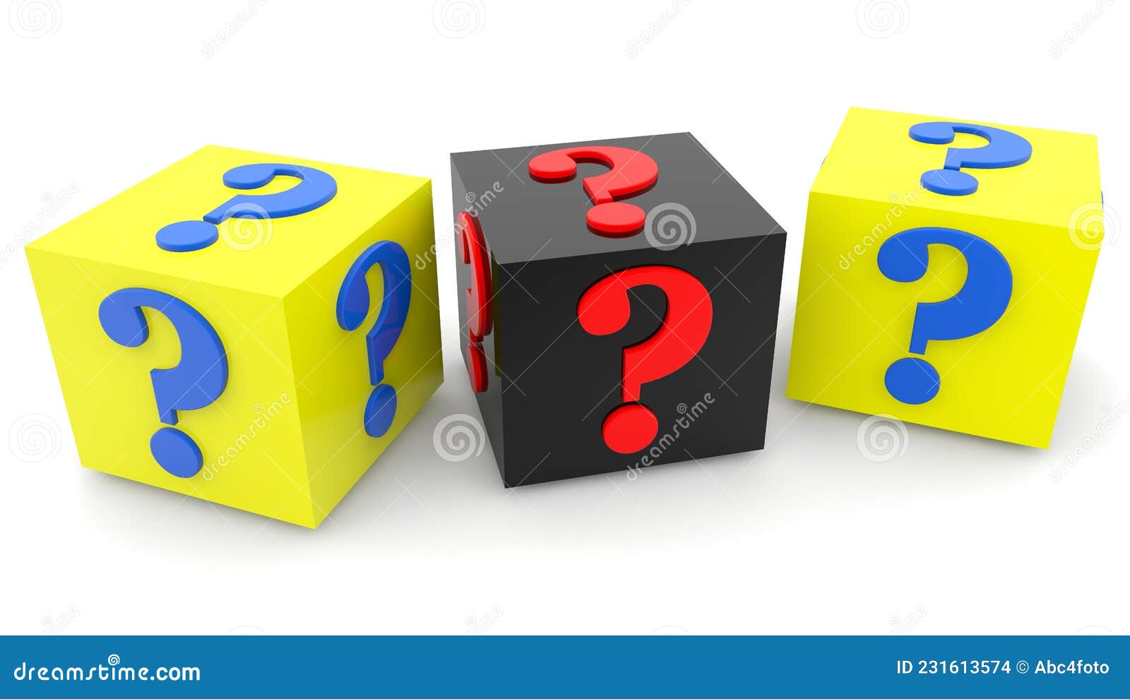 Cubes with Question Mark Concept Stock Illustration - Illustration of ...