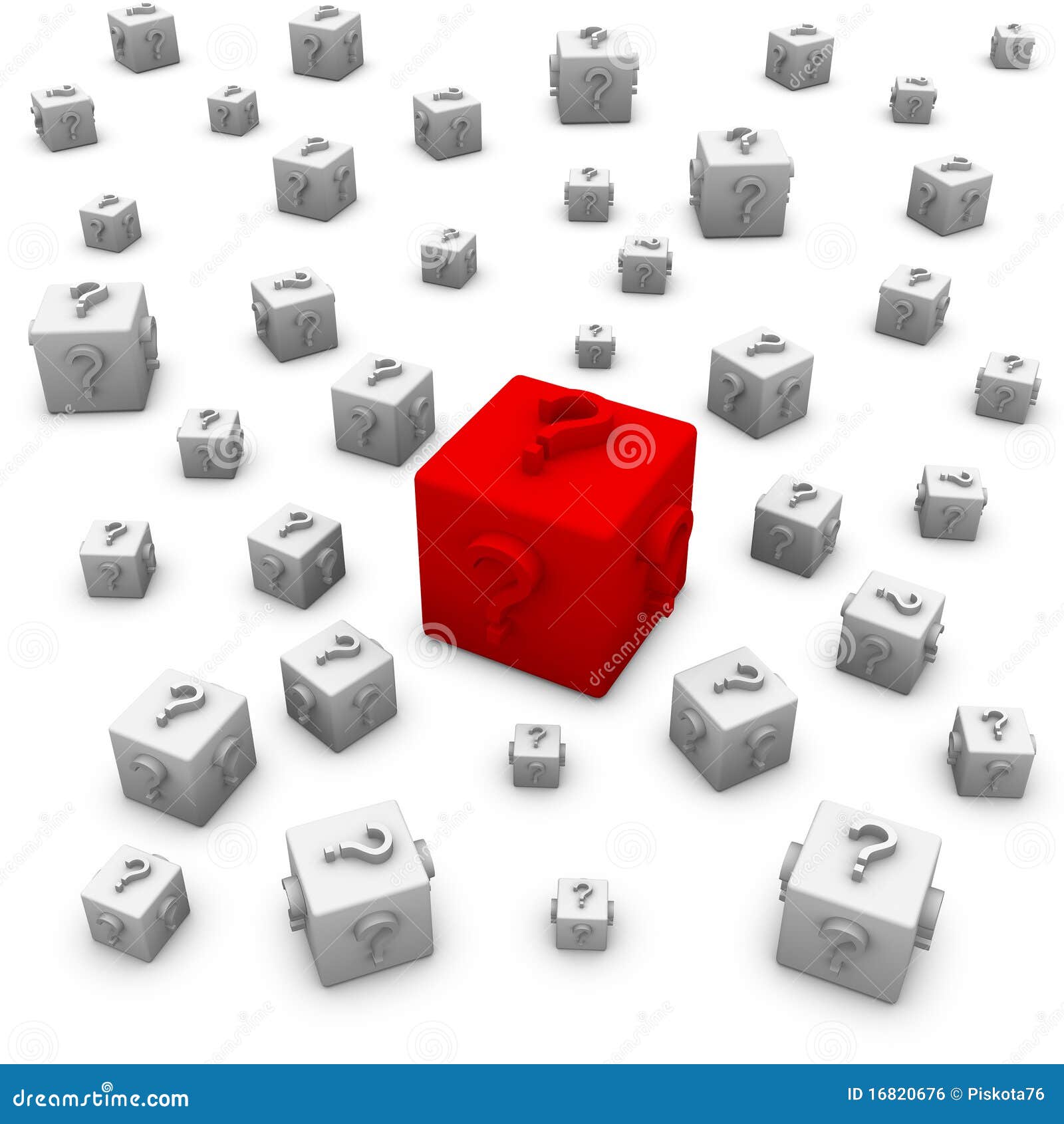 Cubes with question marks. stock illustration. Illustration of ...