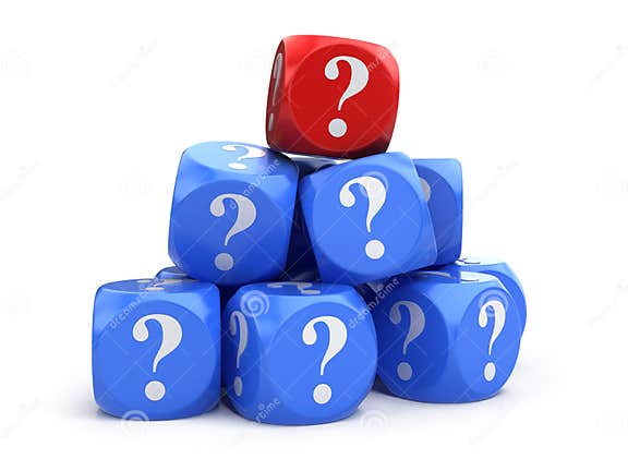 Cubes with question marks stock illustration. Illustration of game ...