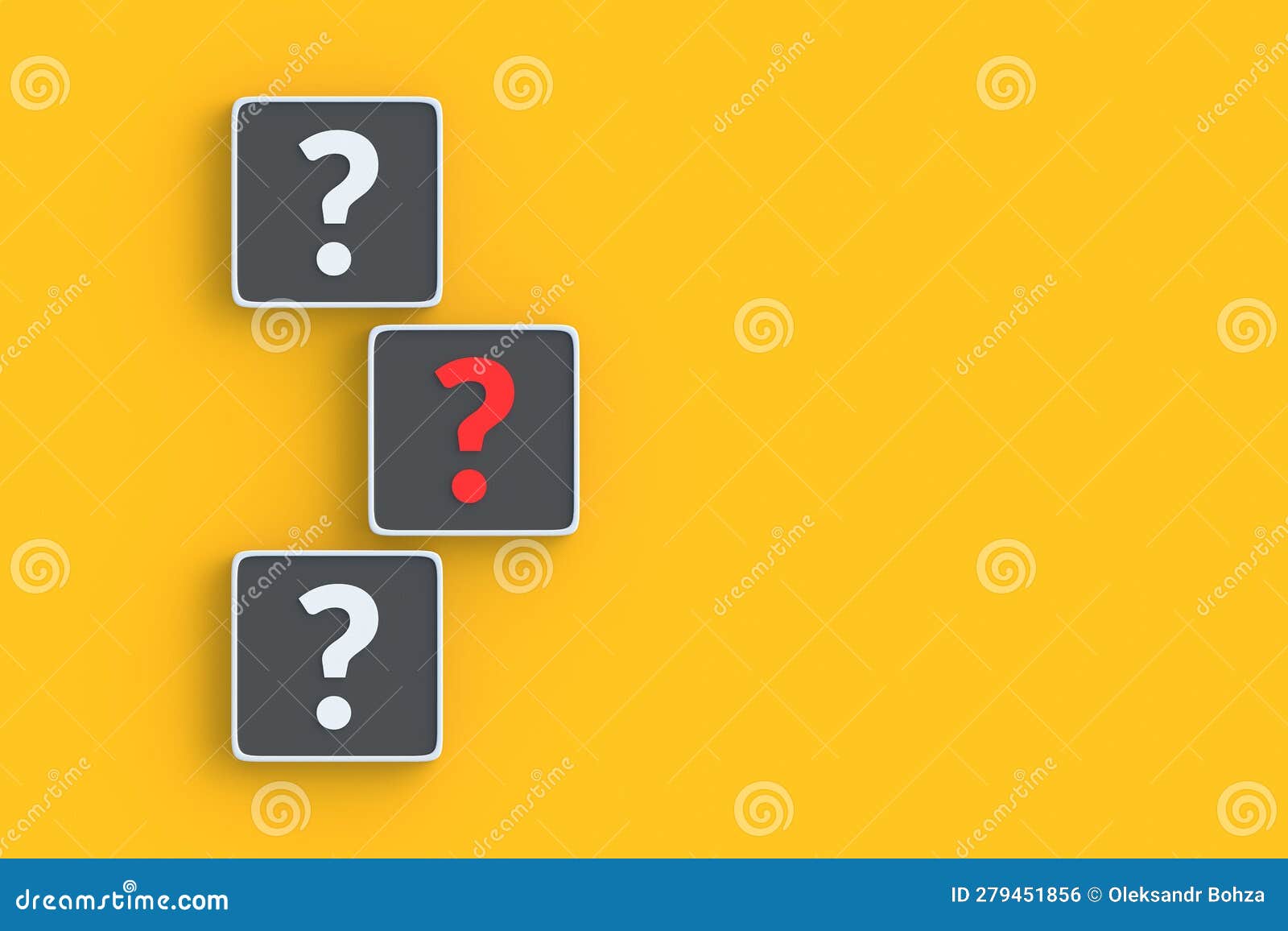 Cubes with Red and White Question Symbols. Correct Answer. Incorrect ...