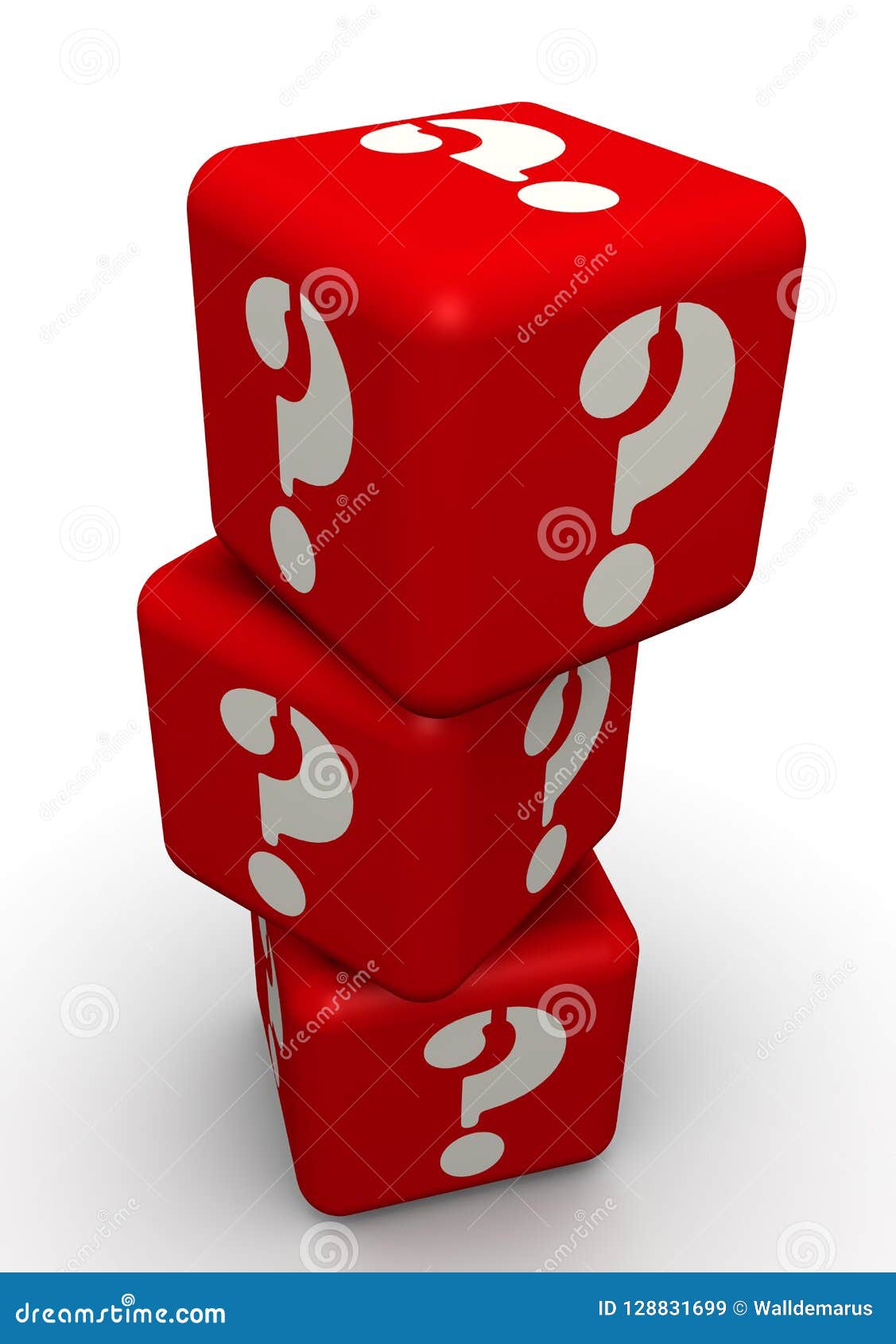 Cubes Rouges Avec Des Symboles De Point D'interrogation Illustration ...