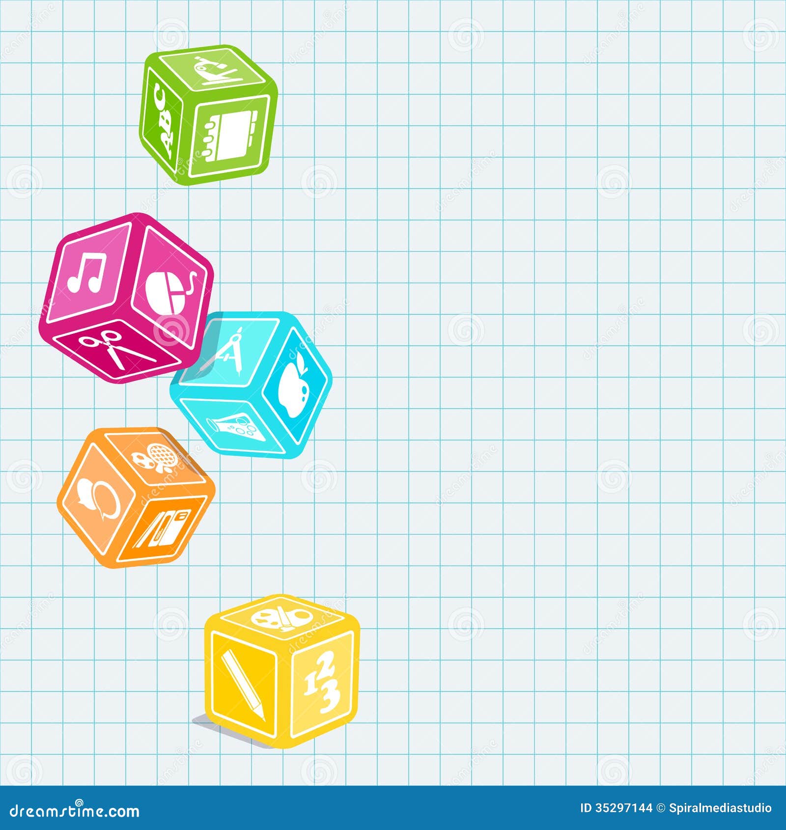 Cubes school stock vector. Illustration of college, infant - 35297144