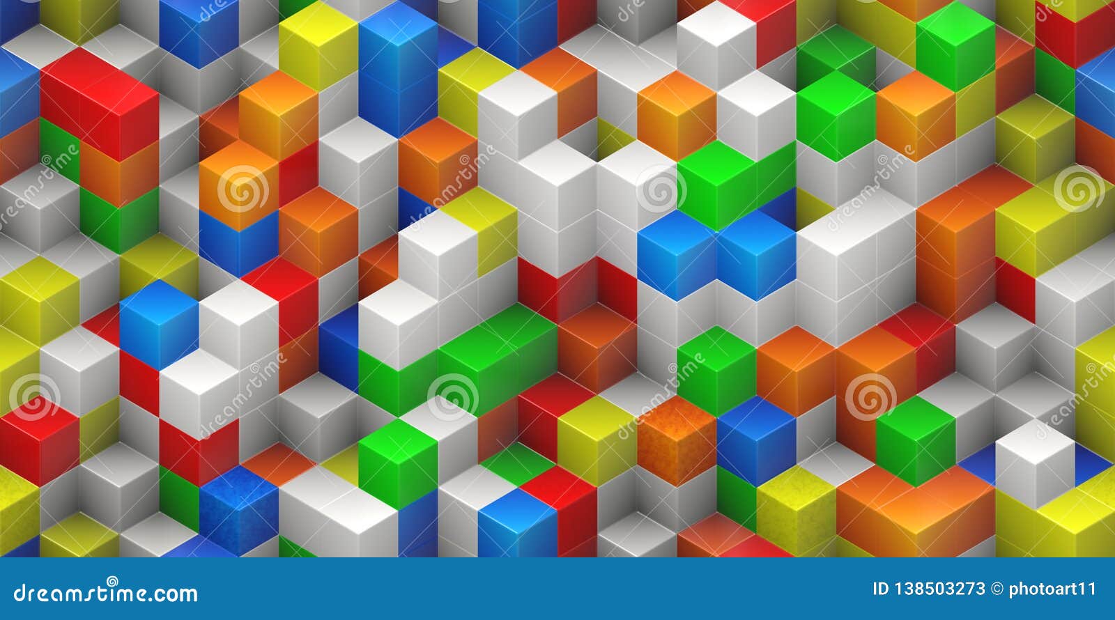 Cubes Seamless Background - Colorful, Randomly Stacked Structure Stock ...