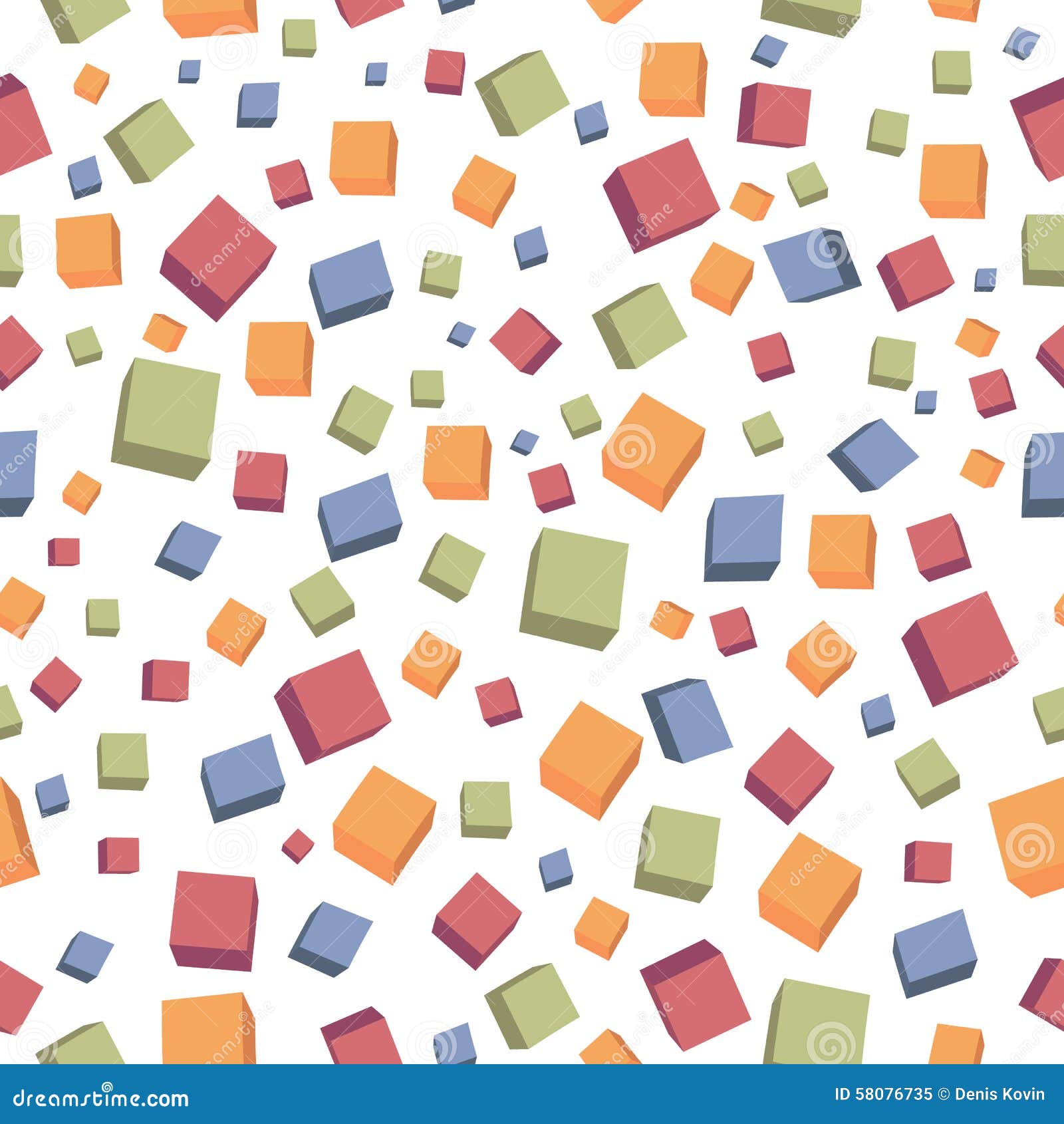 Cubes Seamless Simple Flat Design Pattern Background Stock Illustration ...