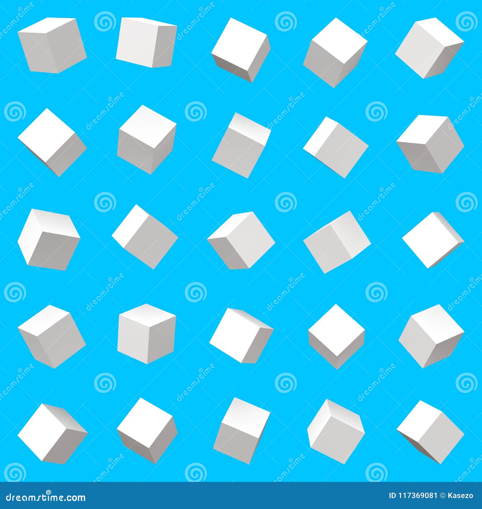 Cubes Set with Random Rotations Per Cube Stock Vector - Illustration of ...
