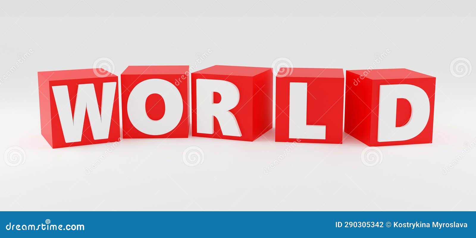 Cubes in the Shape of Letter Saying World 3d Render Stock Illustration ...
