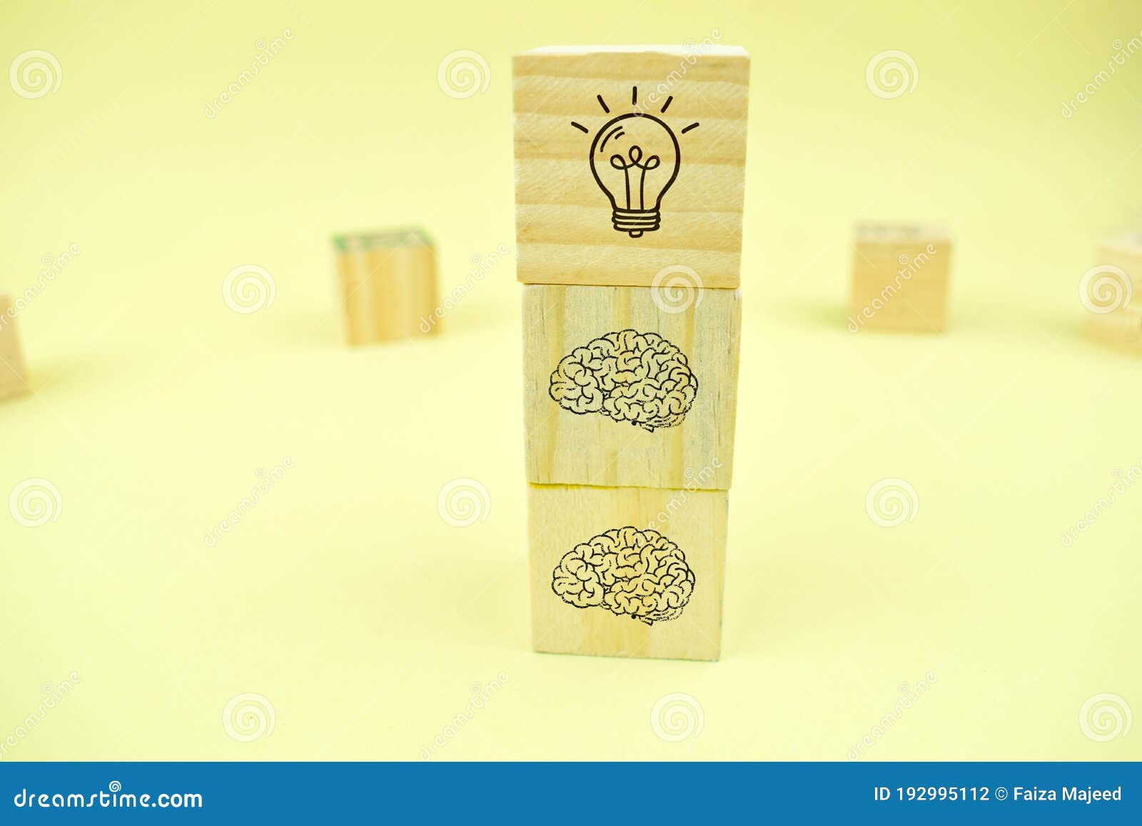 Cubes Showing A Brainstorming Session On Concrete Background 2 Stock ...