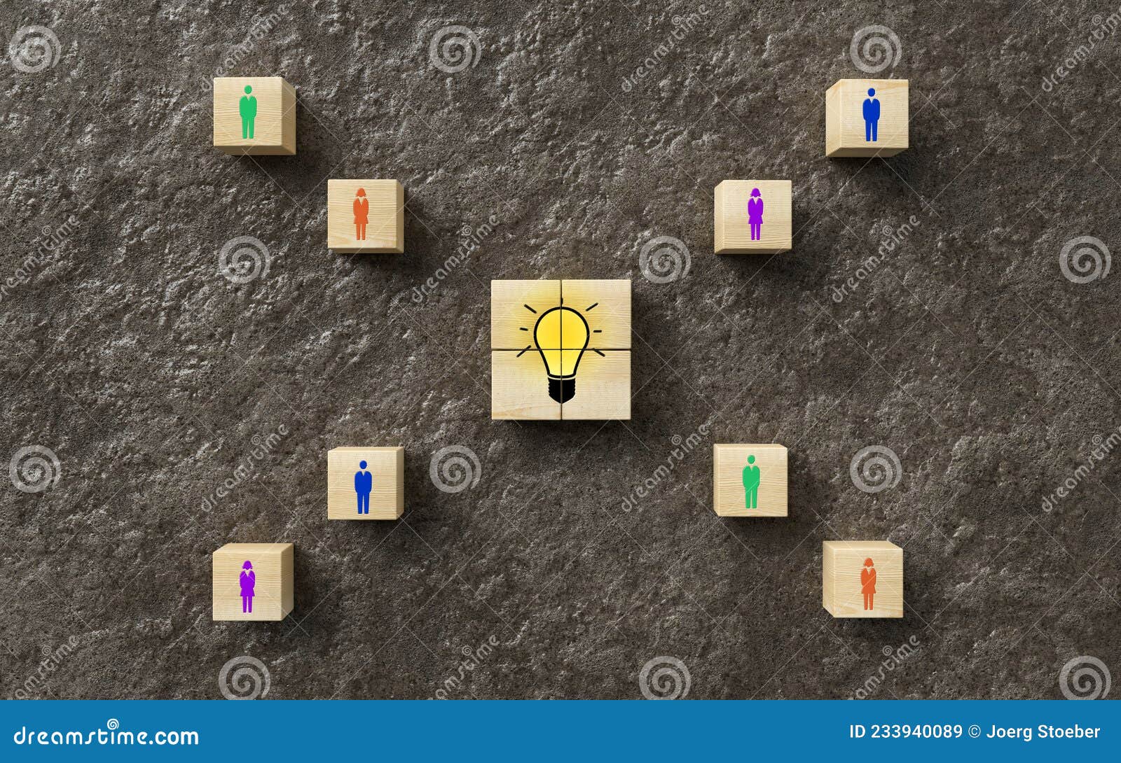 Cubes Showing a Brainstorming Session - 3d Illustration Stock ...