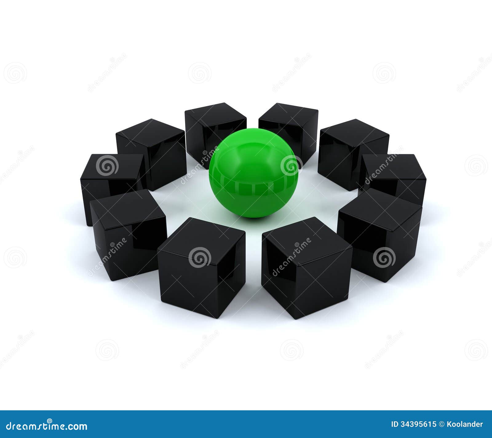 Cubes and sphere stock illustration. Illustration of teamwork - 34395615