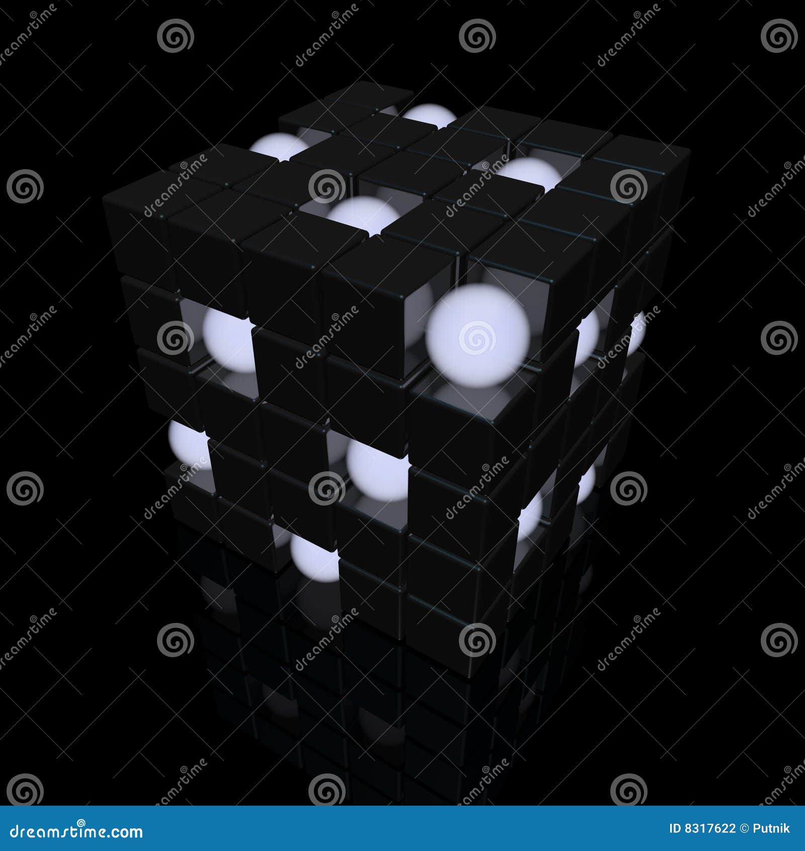 Cubes and spheres stock illustration. Illustration of cell - 8317622