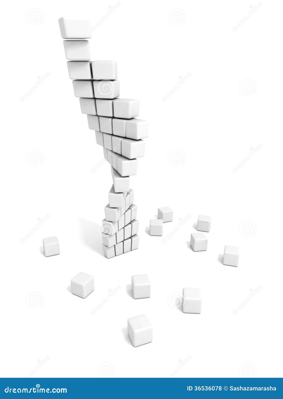 Cubes Stacked Building Tower Structure Business Concept 3d Stock ...