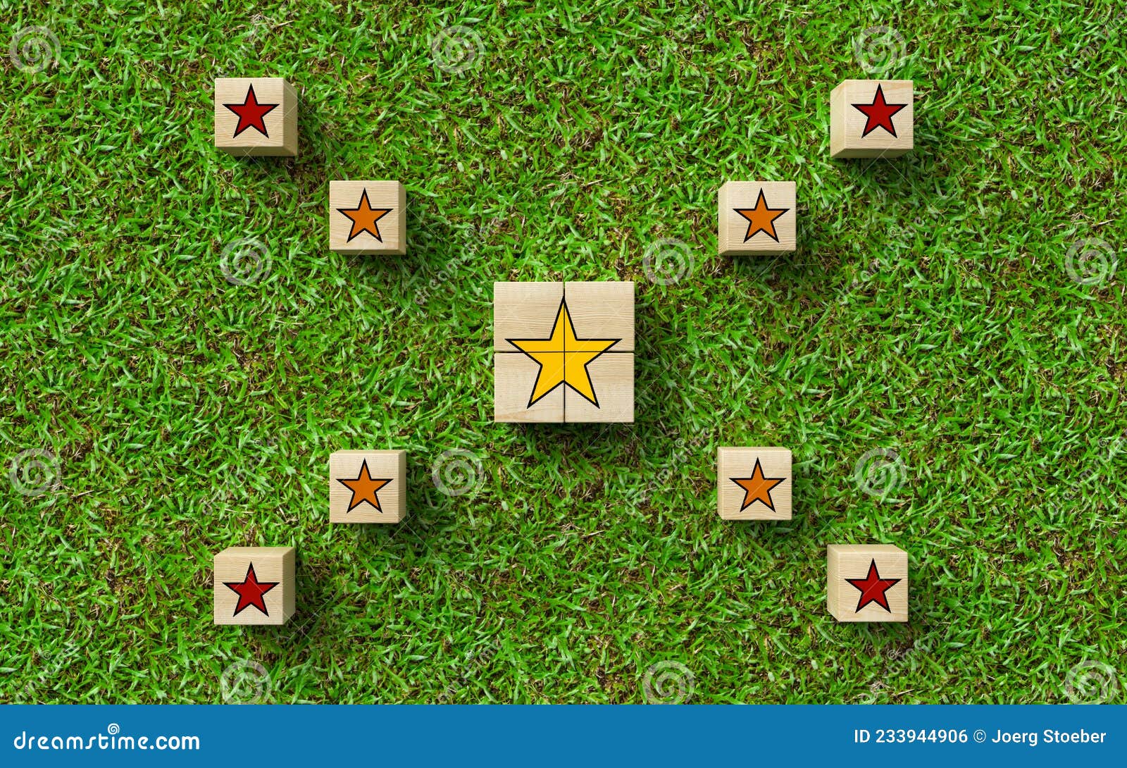 Cubes with Star Symbols - 3d Illustration Stock Illustration ...