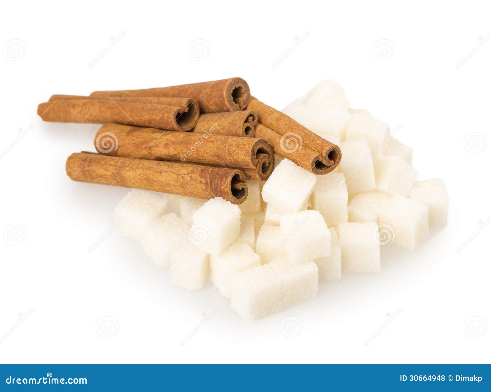 Cubes of Sugar and Cinnamon Stock Photo - Image of knot, crystal: 30664948